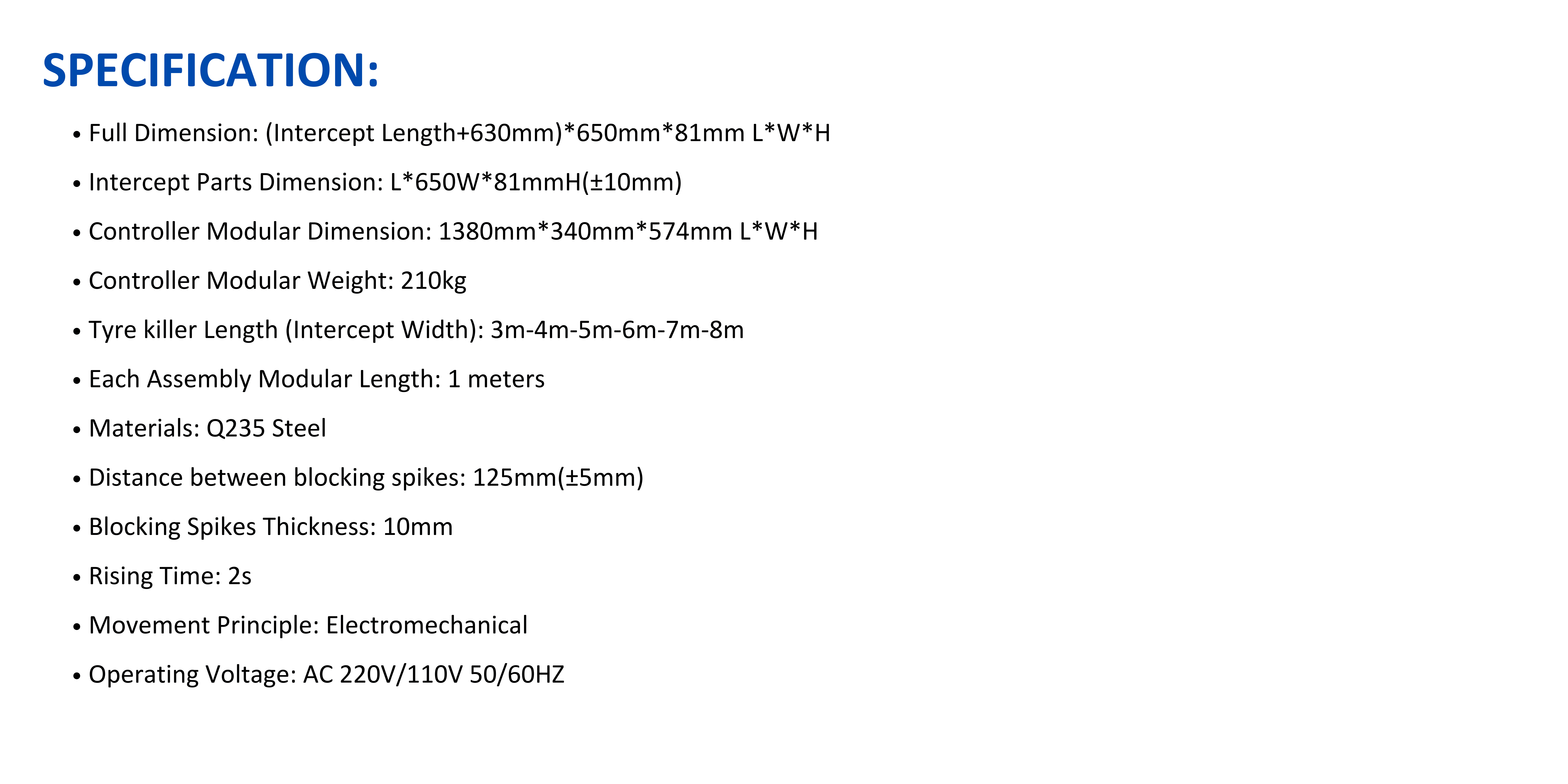 TKB-30E Flush Mount Tyre Killer - Palang Parkir Indonesia