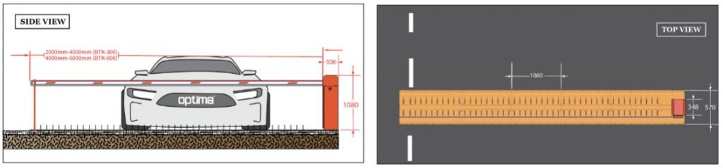 Optima BTK Electromechanical Arm Barrier With Tyre Killer (Flush Mount ...